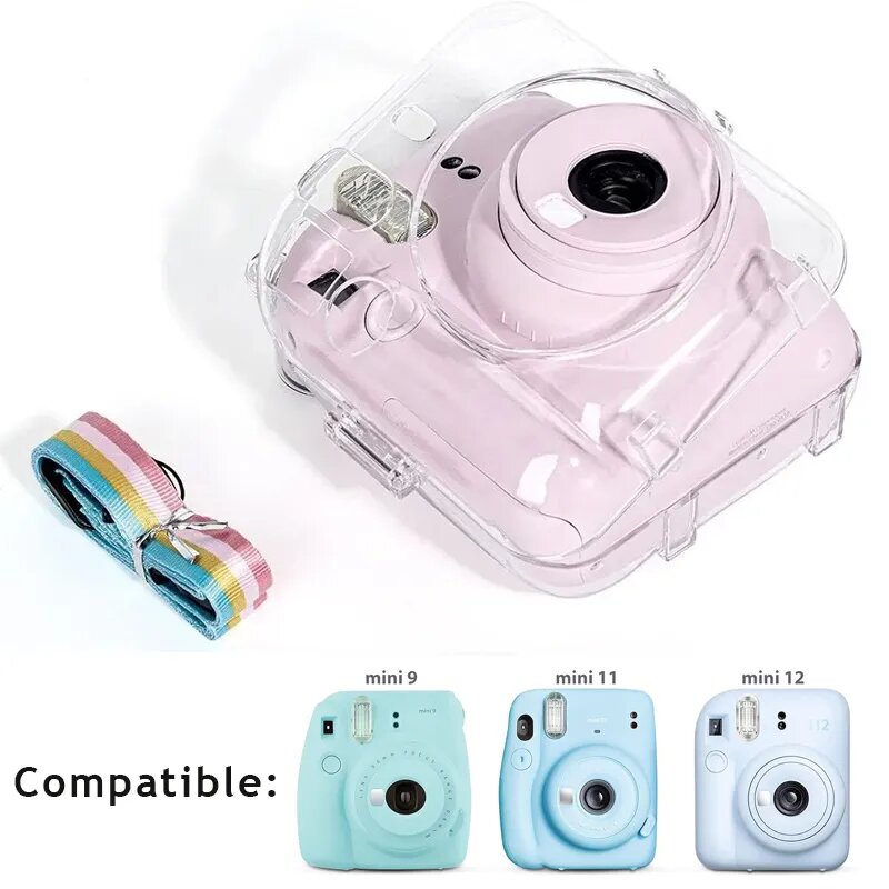 Пластиковый защитный чехол для цифровой камеры Fuji Fujifilm Instax Mini 9 11 12, прозрачный защитный чехол