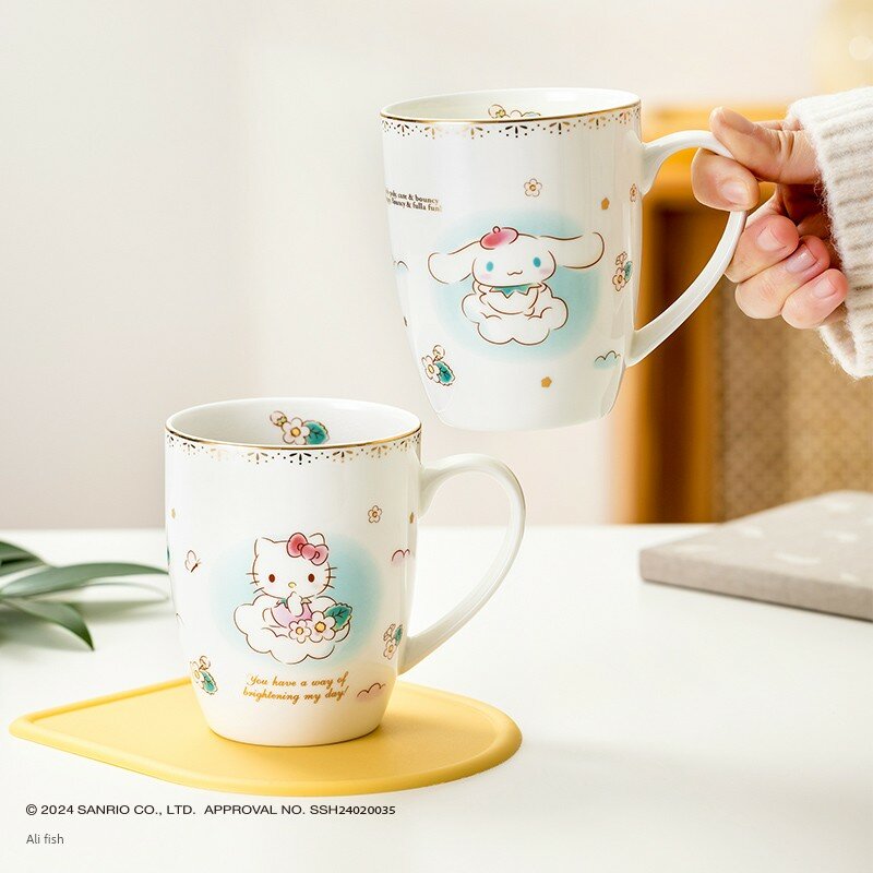 Кружка Hello Kitty из красивого костяного фарфора, парные чашки для дома, простая керамическая чашка, подарок для