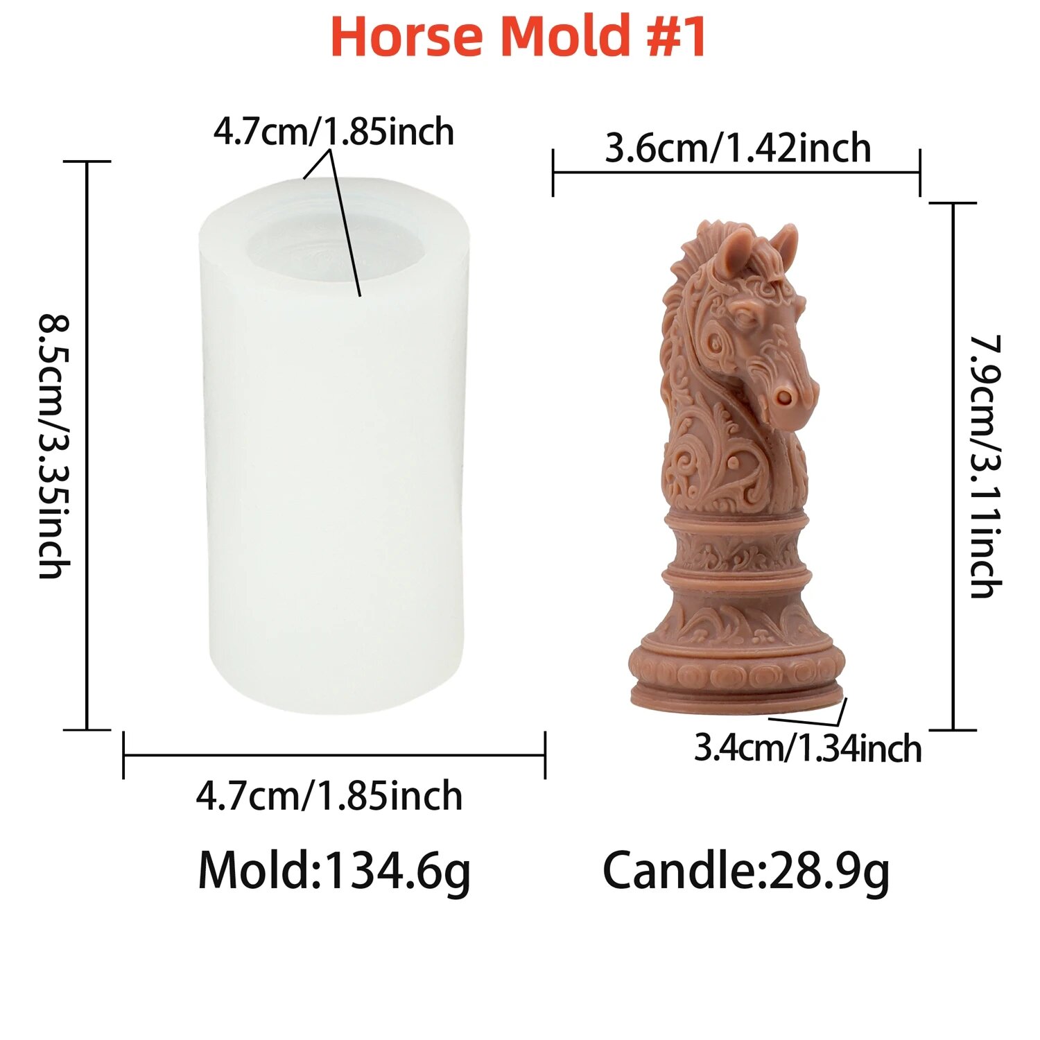 Силиконовая форма для свечей 3D голова лошади, Horse Mold 1