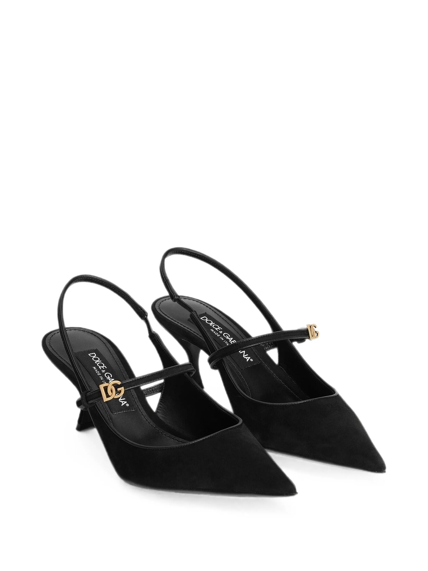 Туфли DOLCE & GABBANA Suede slingback pumps, размер 40.5 EU, черный — фото 1