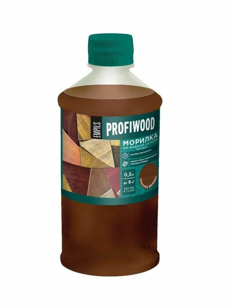 Морилка на водной основе PROFIWOOD красное дерево 0.5 л