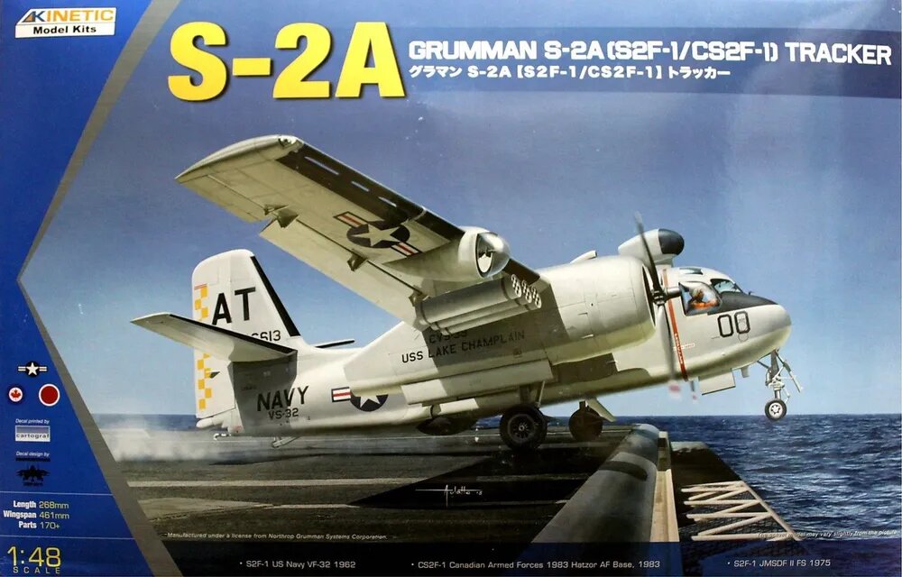 Kinetic K48039 1/48 ВМС США GRUMMAN S-2A (S2F-1/CS2F-1) Трекер модель самолёта