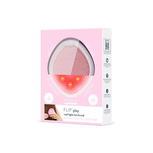 FOREO FLIP Play многофункциональная щетка для волос 2-в-1 с красным LED-светом, цвет: Светло-розовый