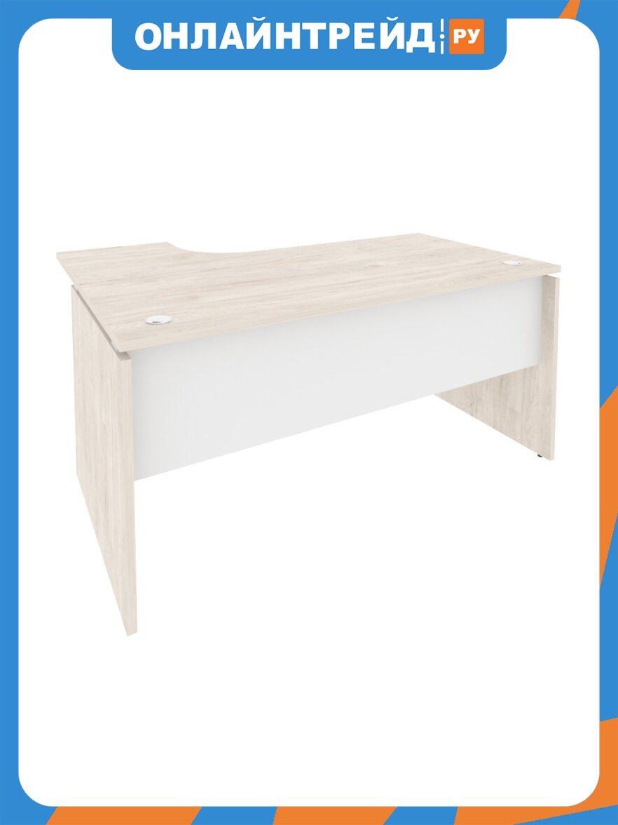 Стол эргономичный Riva CHAIR правый O. SA-4 (R) Денвер светлый/Белый бриллиант 1580*1180*750 (800/460) Onix