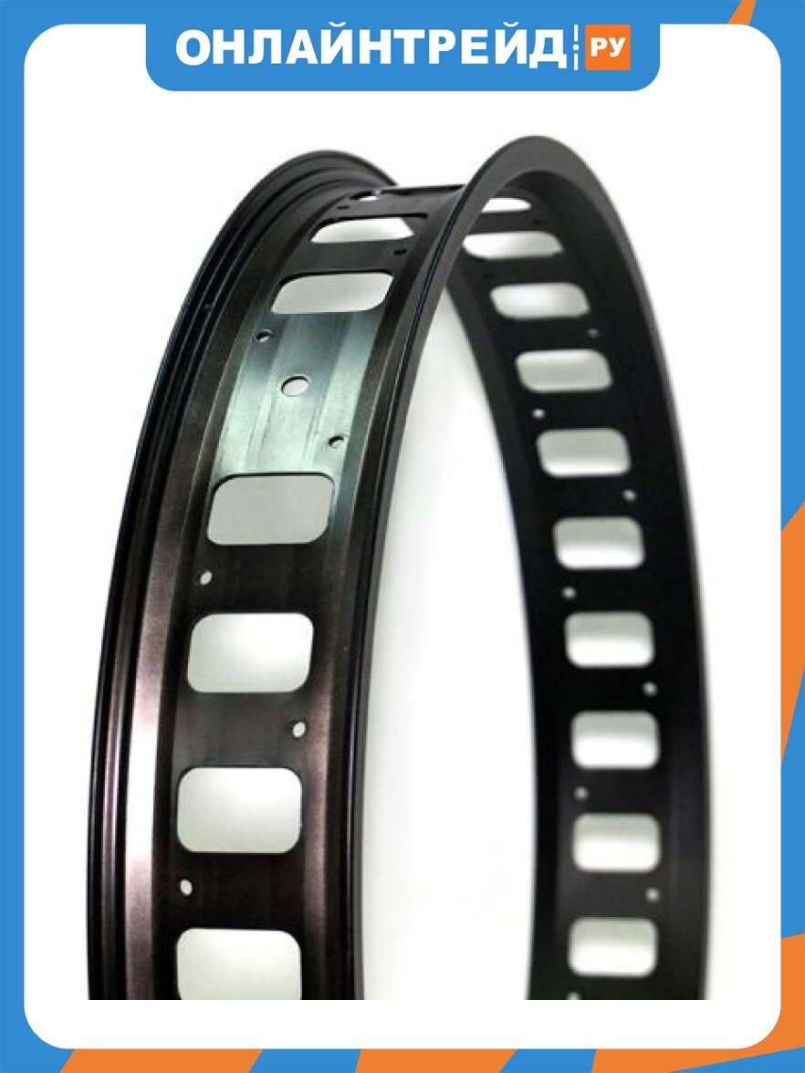 Обод велосипедный Nandun MX-80S 26*32H, 80MM (Fatbike) черный с отверстиями