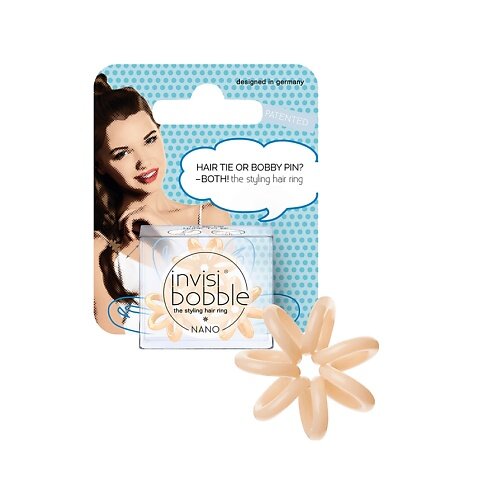 INVISIBOBBLE Резинка для волос NANO To Be Or Nude To Be (с подвесом), 3 шт.