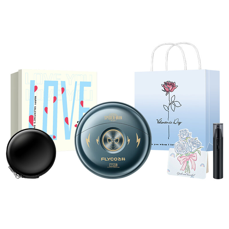 Электробритва мужская FLYCO FS893, серебристая, комплект Silver Valentine's Day Rose Box
