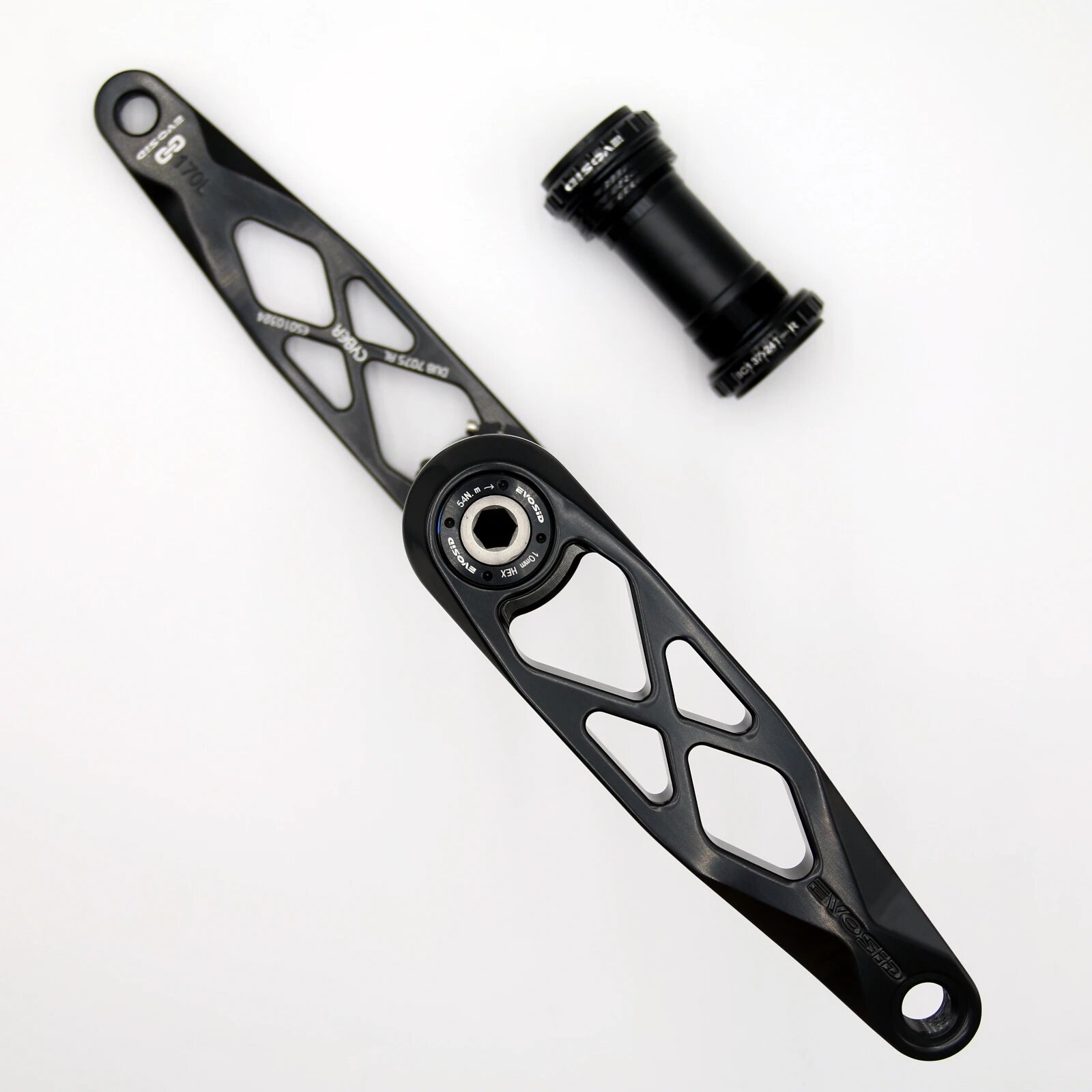 EVOSID Ultralight MTB Bike Crank 165mm Черный, 170mm, Black Crank BB