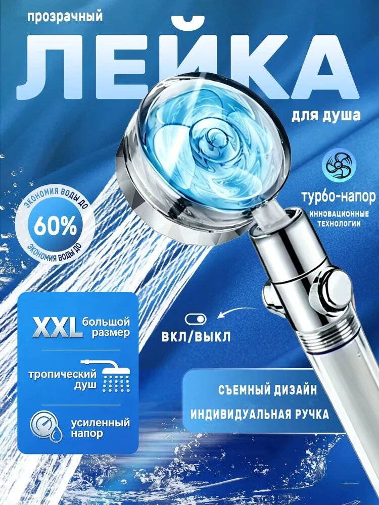 Лейка для душа с вентилятором и фильтром экономичная