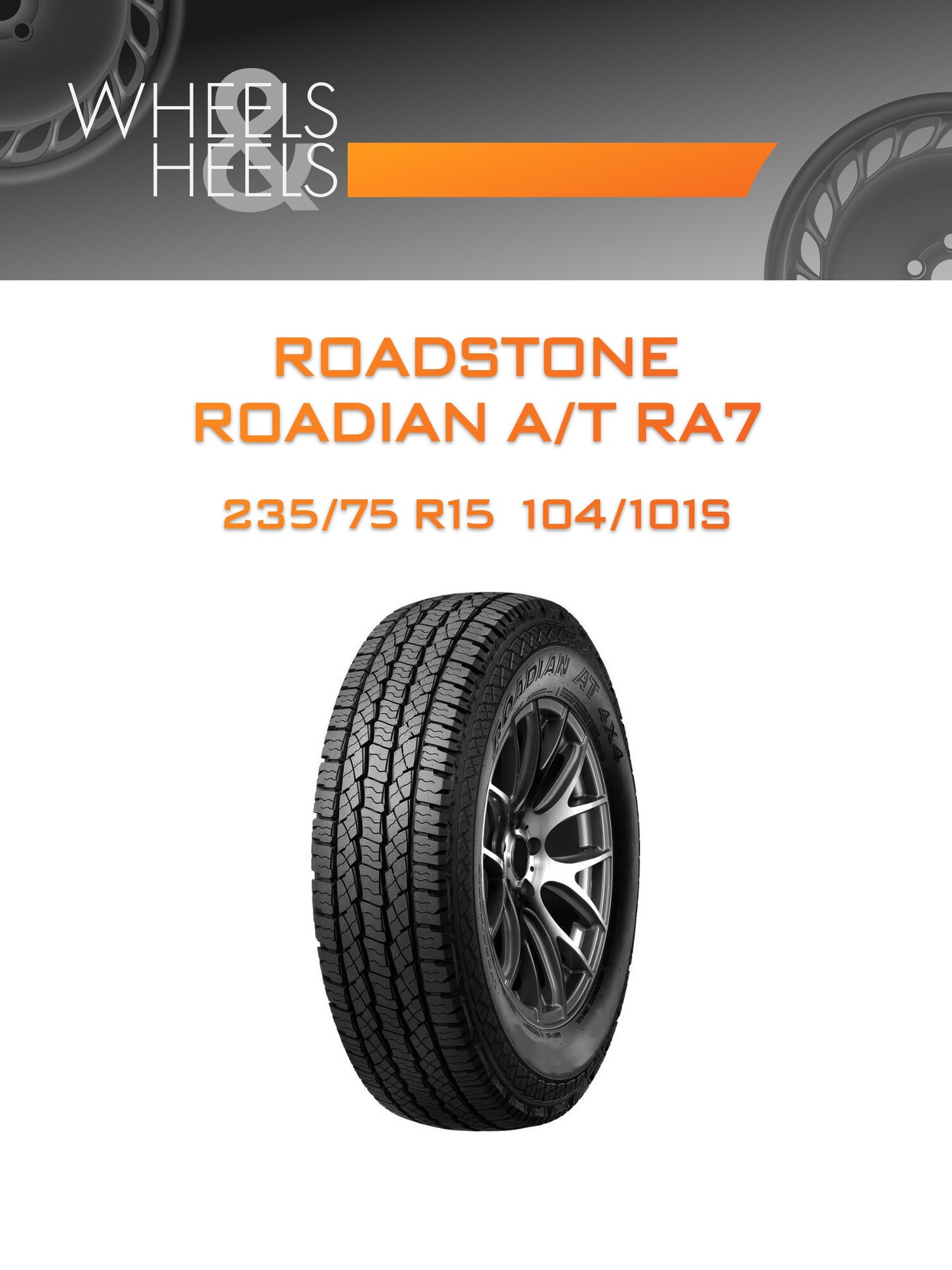 Шина автомобильная Roadstone ROADIAN A/T RA7 AT 235/75 R15 104/101S SUMMER, летняя, универсальная