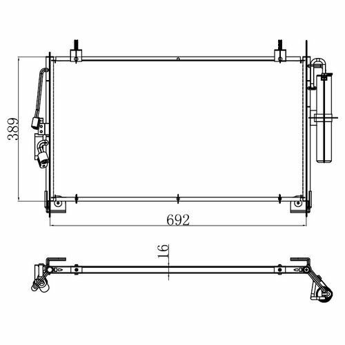 Радиатор кондиционера Mitsubishi Outlander 03- 2.0i 16V/2.4i 16V (паяный) Oris CMI003016