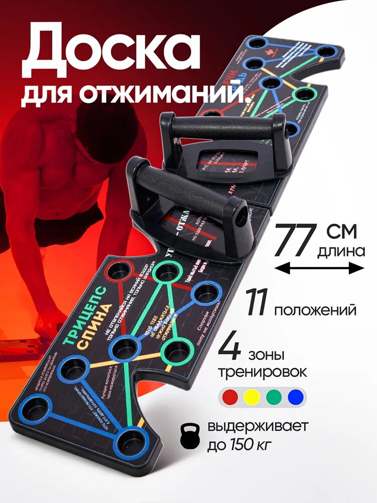 Доска для отжиманий с упорами Юмор, платформа для отжиманий, домашний тренажер