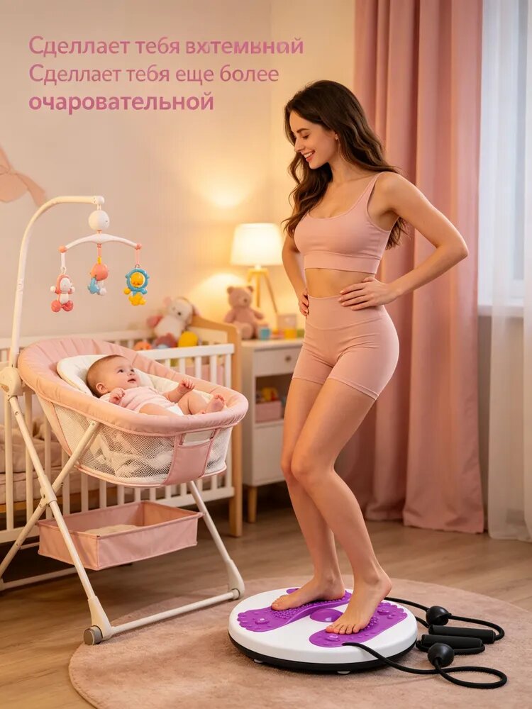 Диск здоровья для тренировок дома и в спортзале, с эспандерами, цвет Лаванда, Китай — фото 1