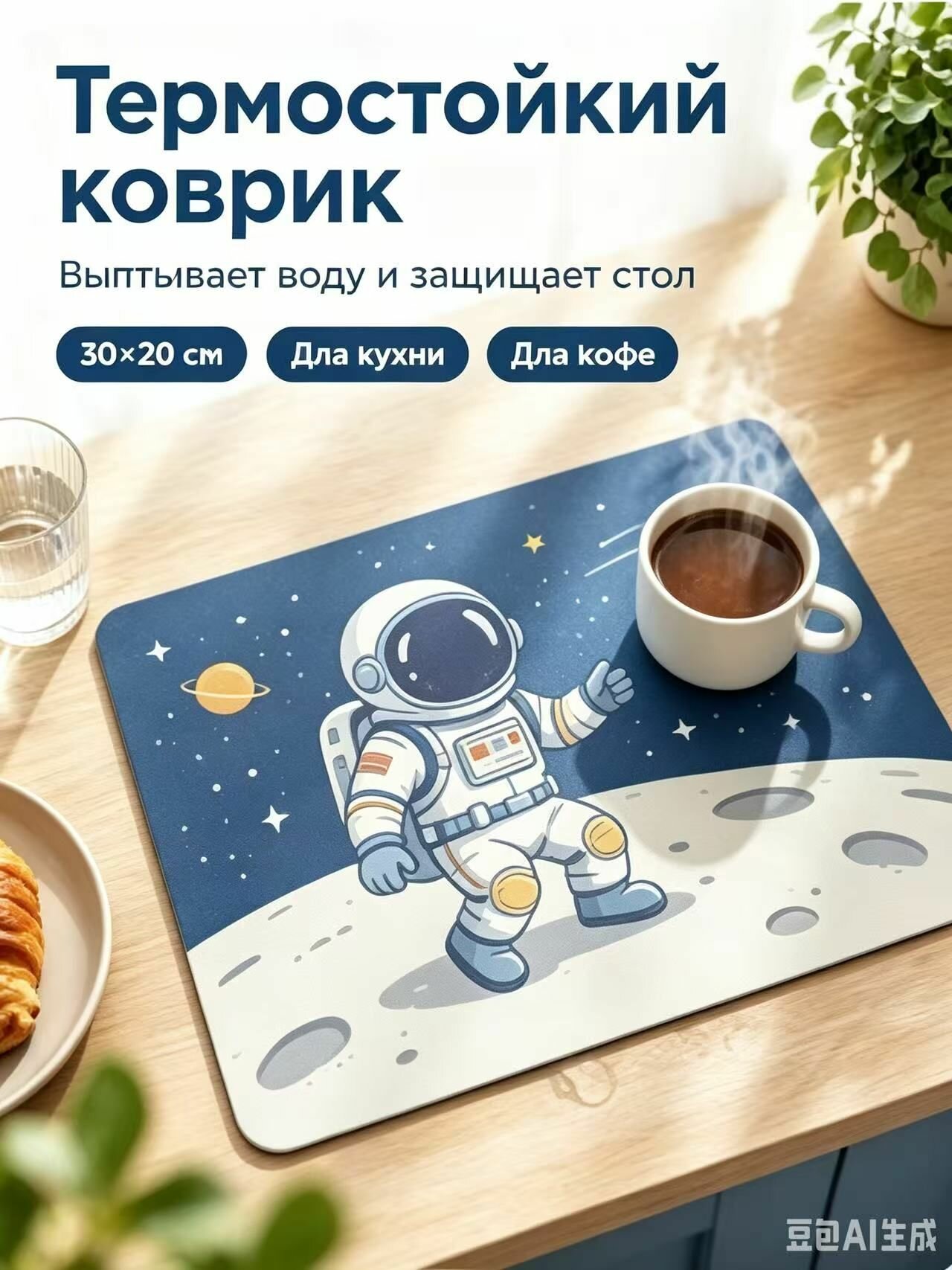 Мягкий настольный коврик из диатомовой земли, подходящий для кухни и стола, нескользящий дренаж30*20cm