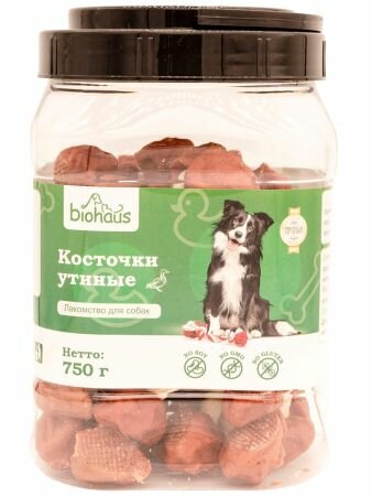 BIOHAUS BHS009 Лакомство для собак Кость утиные 750г