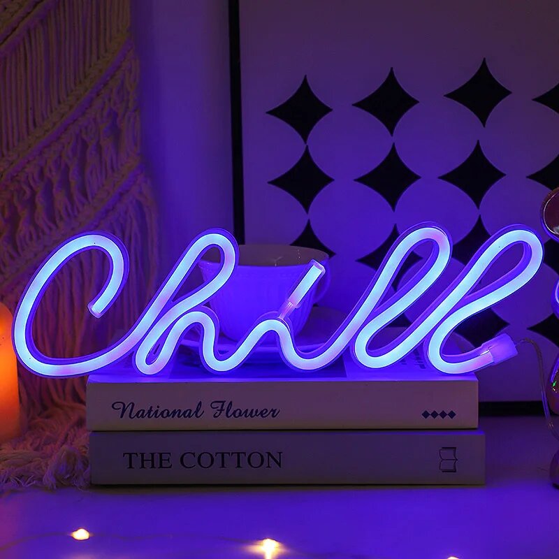 Неоновый светильник Chill, синий
