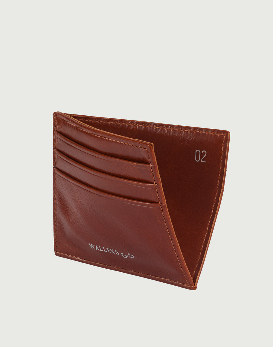 Картхолдер WALLEYS & CO, фактура гладкая, коричневый — фото 1