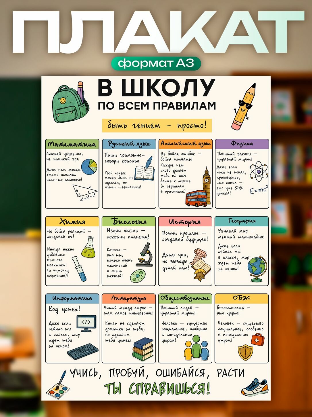 Постеры школьные Правила школы