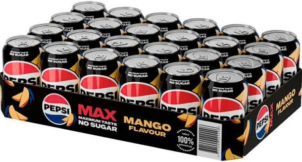Газированный напиток Pepsi Max Mango Zero (Манго без сахара) 0.33л Х 24 шт, Дания