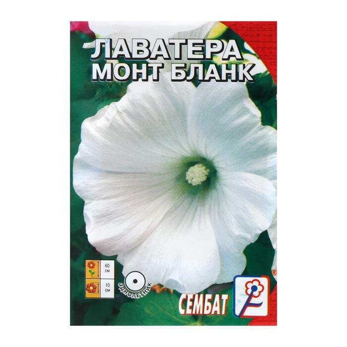 Семена цветов Лаватера белая 'Монт бланк', 0,2 г