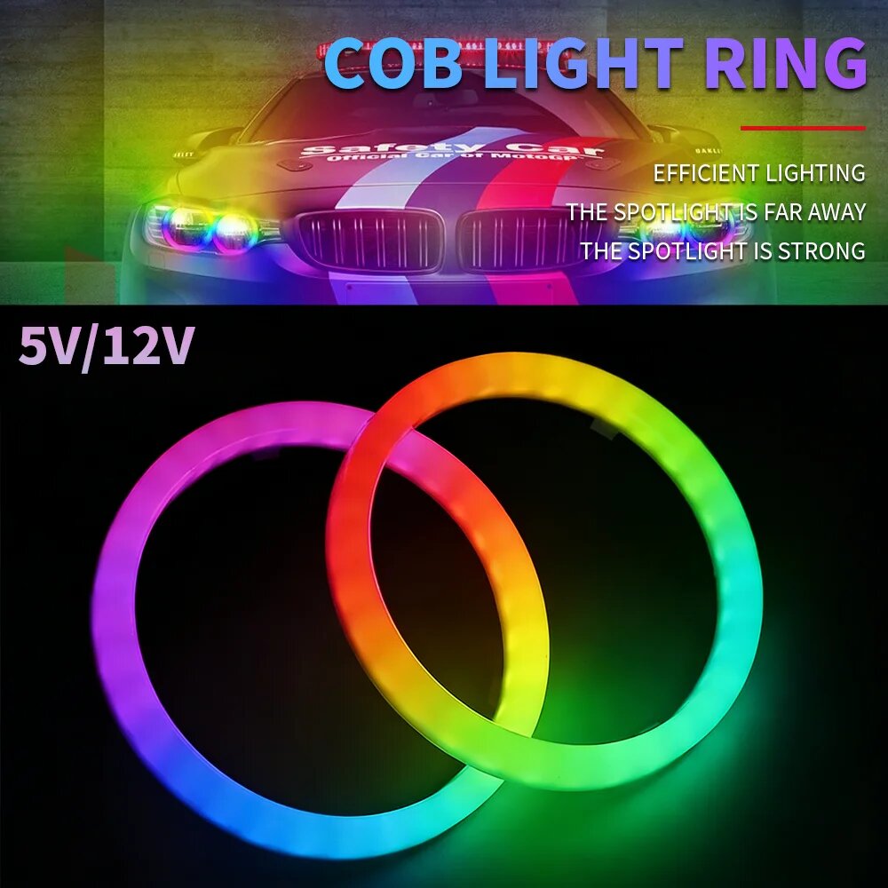 Светодиодное кольцо 5V COB 73мм RGB