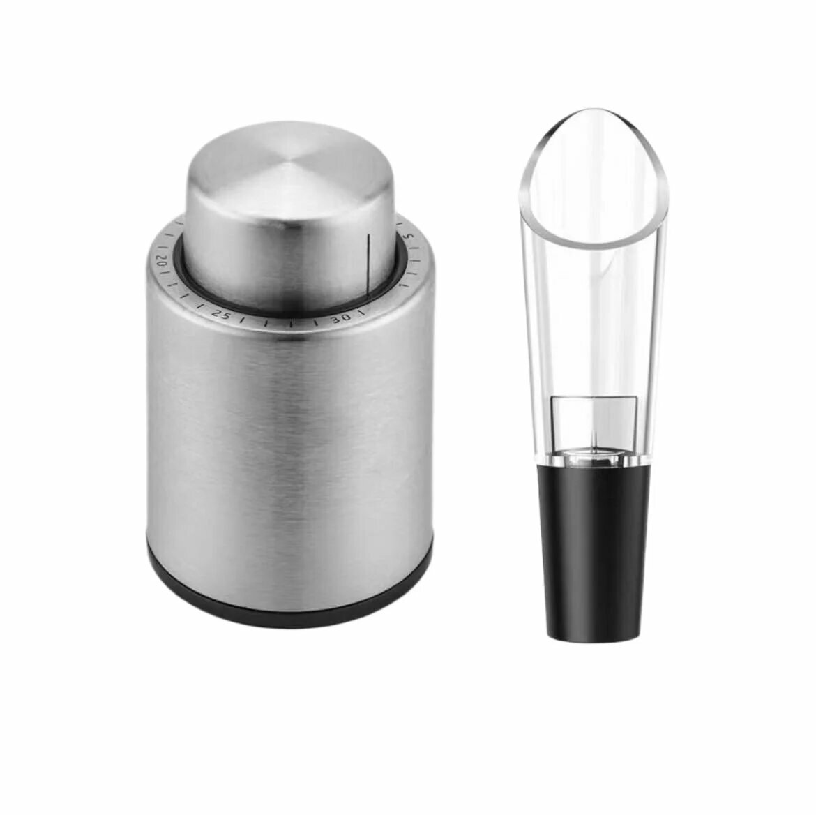 Вакуумные пробки для вина Hanlomele из нержавеющей стали Серебряный, 2 pcs type L