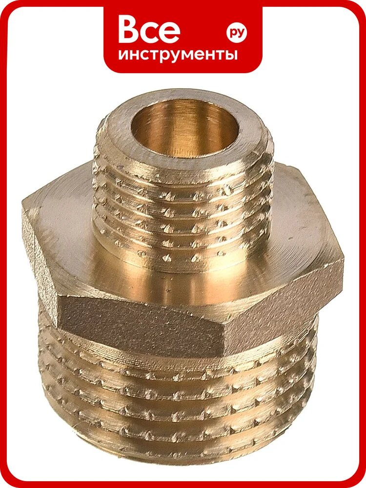 Латунный ниппель AV Engineering редукционный наружная-наружная 1/2x1/4 AVE303007