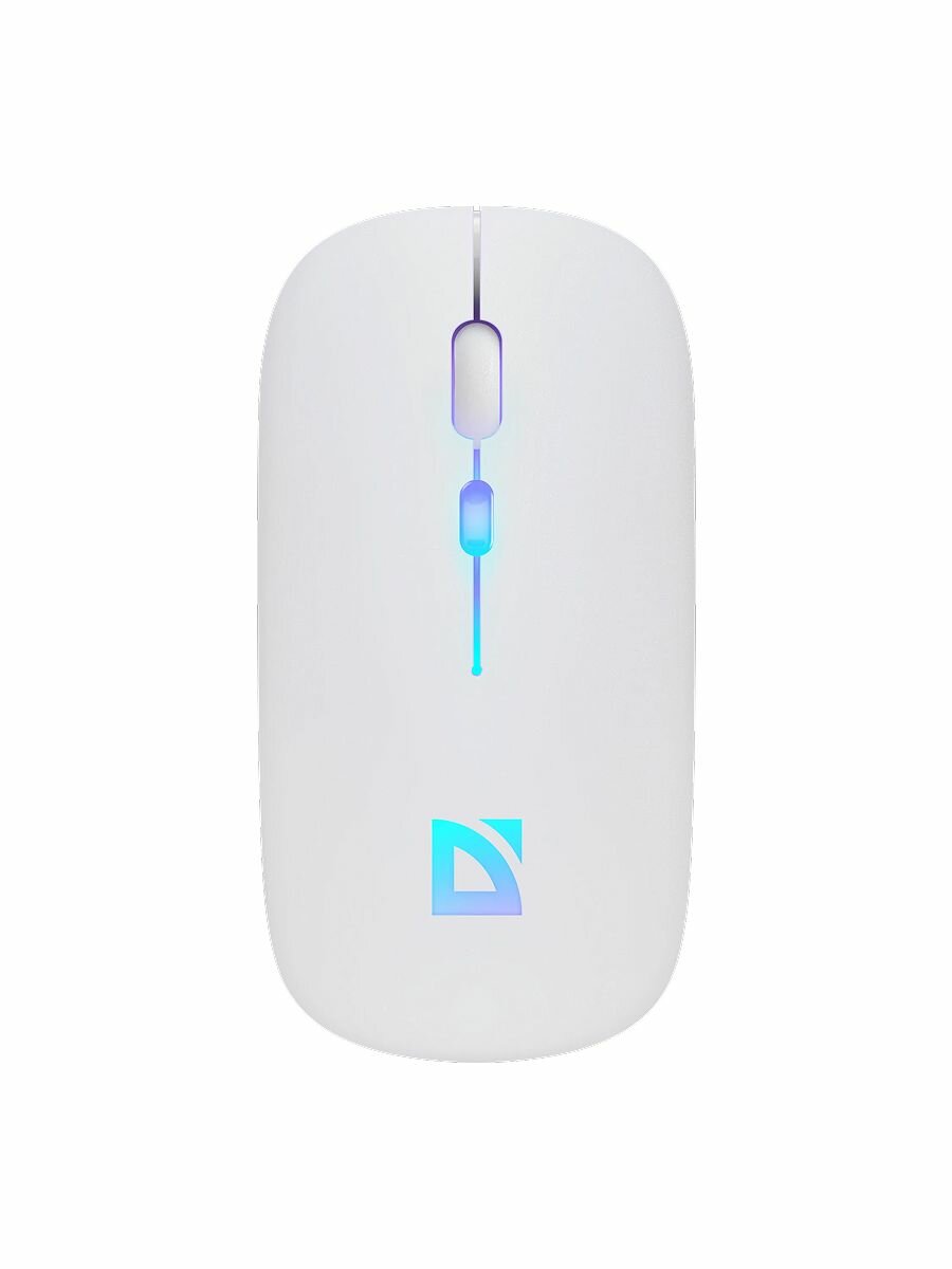 Мышь беспроводная DEFENDER Touch (Прикосновение) MM-997 белый (USB/BT, 1600dpi, 3but) (52998)
