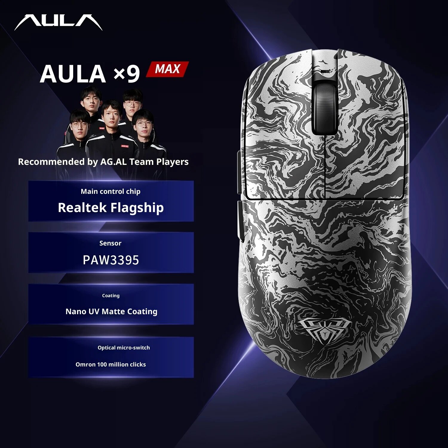 Беспроводная игровая мышь AULA X9 Max Ultra X9 Max Black