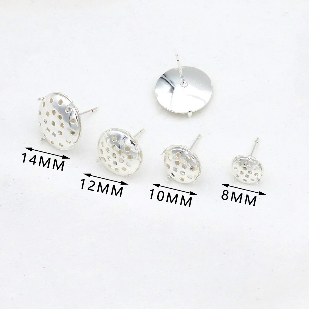 Заключения для сережек GUJU, позолоченные 8mm-5pcs, Silver Plated