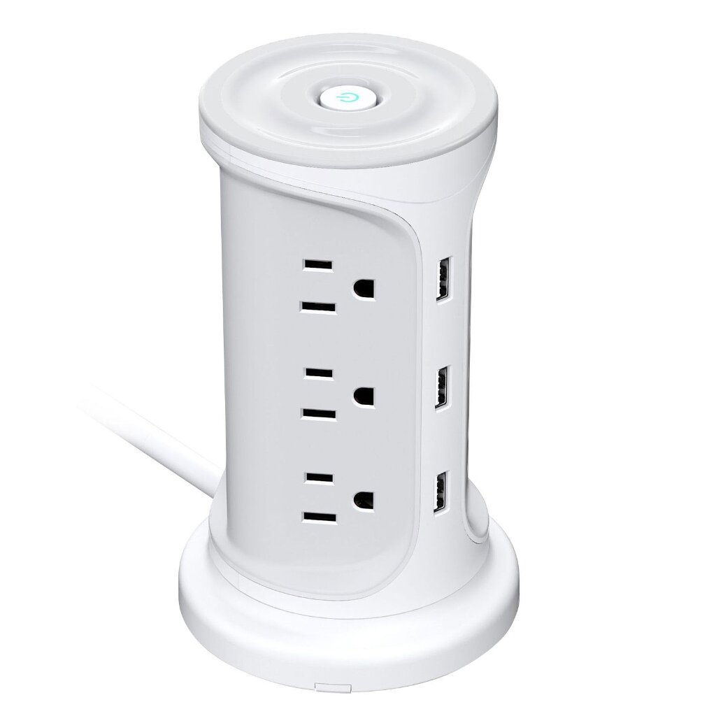 Эффективная башня розеток с 12 разъемами и 3 USB