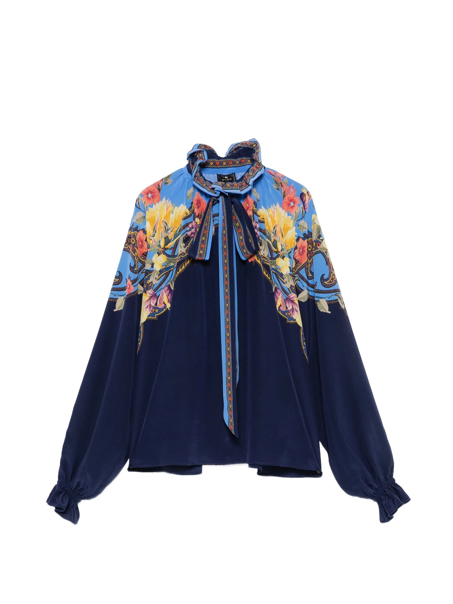 Блуза Floral-print ruffled-collar blouse