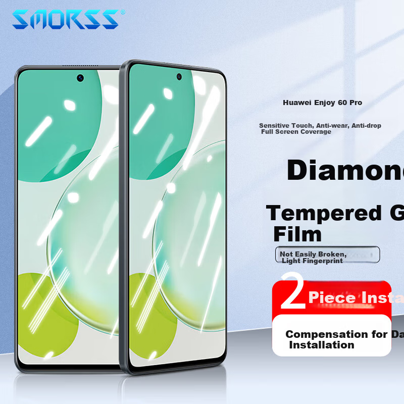 Smorss 2-шт. стеклянная защитная пленка для Huawei Enjoy 60 Pro с защитой от падений и отпечатков пальцев Версия：Выбор