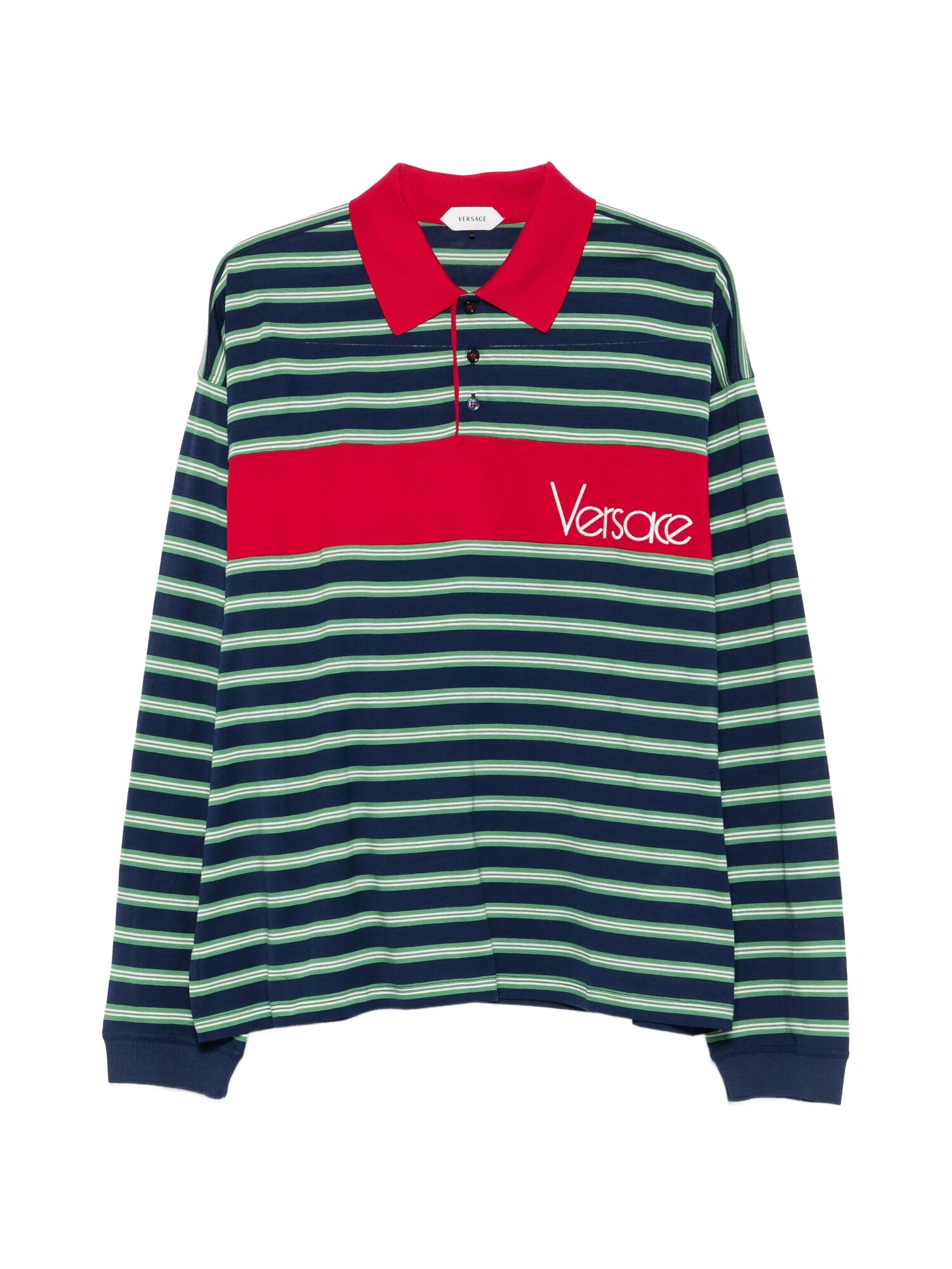 Рубашка Striped logo-embroidered polo shirt
