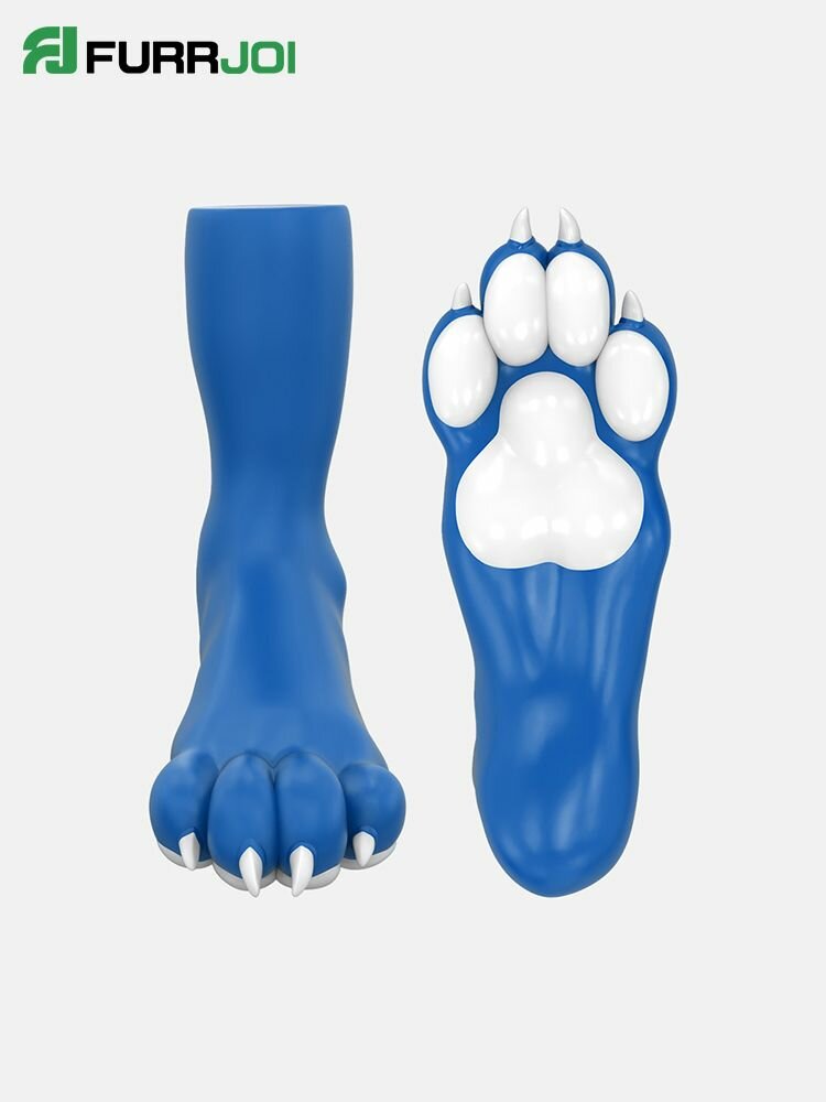 Furrjoi Новые силиконовые лапы на ноги Silicone Furry Dog Feet, 11 расцветок, белые подушечки, глянцевые звериные ботинки для фурсьют косплея