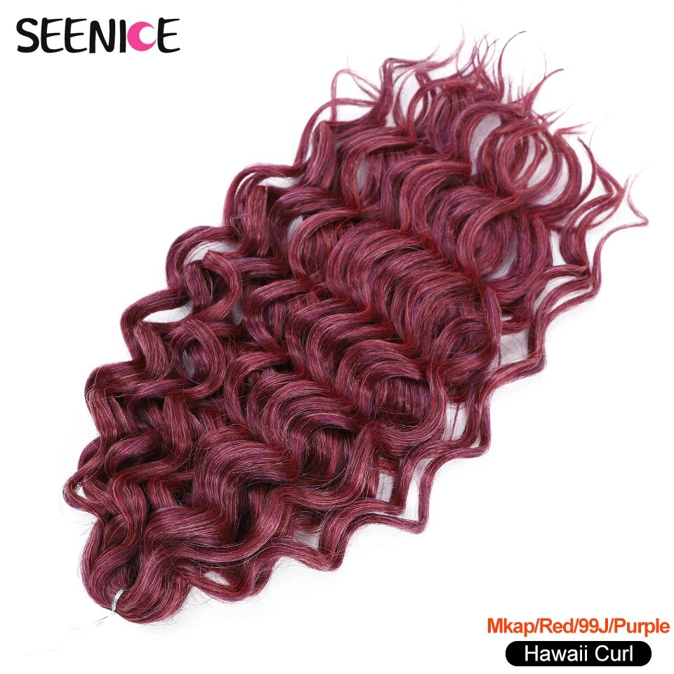 Бордовые кудри Hawaii Curl, 45см, 3шт/лот, MKap-Red-99J-Purple