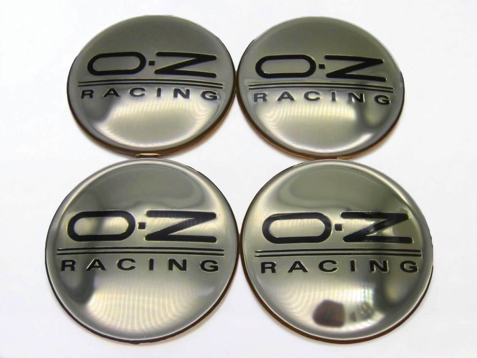 Наклейки на колесные диски OZ Racing chrome D-65 mm полимерное стекло