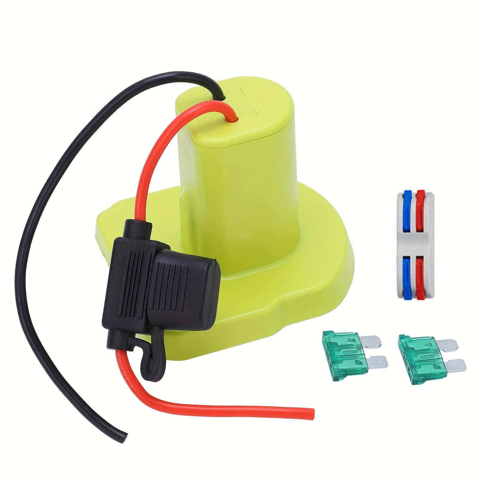 DIY адаптер для аккумулятора 18V, держатель фильтра, 2 фильтра, клеммные блоки 5.08 см, 2 входа и 2 выхода, 2 предохранителя