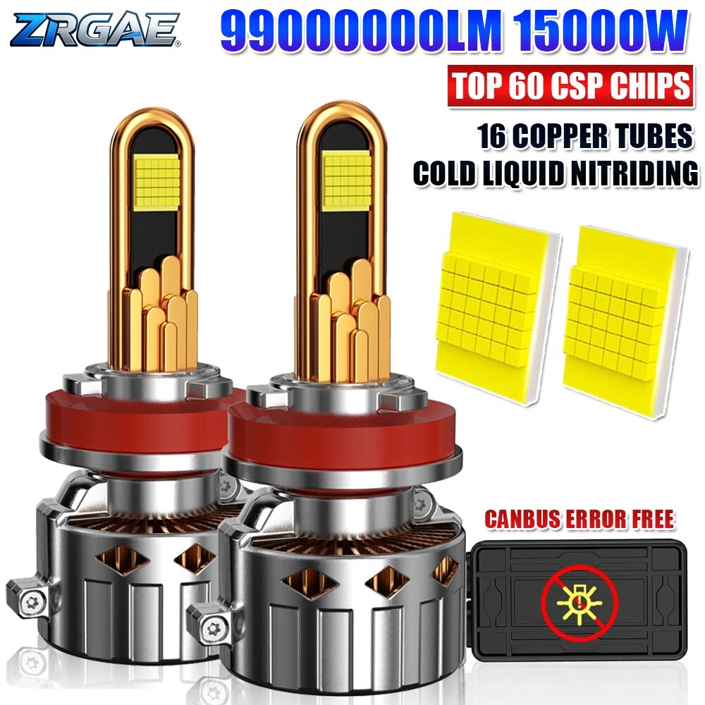 2 шт. светодиодные лампы H7 H11 Canbus, высокая яркость, H4 H1 H8 H9 12000W 28000000LM HB3 HB4 H7