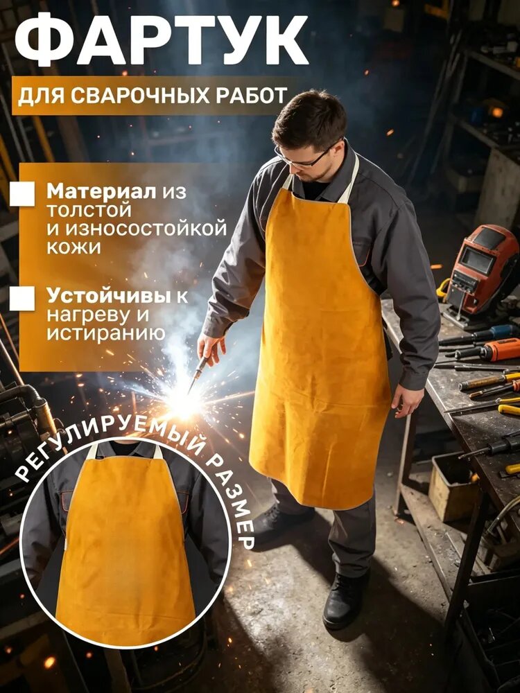 Сварочный фартук из овчины, специальный фартук для сварщиков, износостойкий, жаропрочный и огнестойкий, 70*90 см