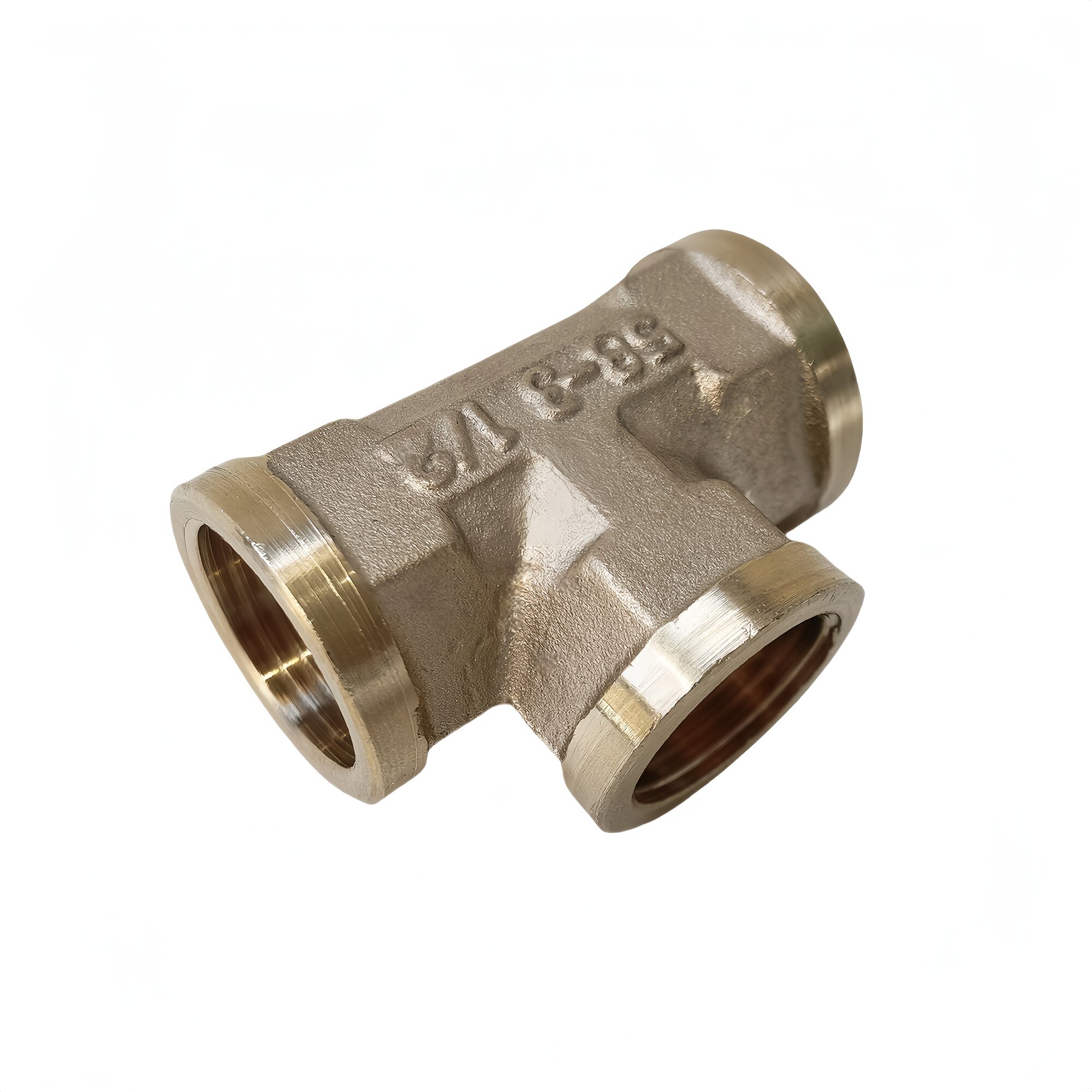 Латунный кованый соединительный тройник, 1/2" NPT (внутренняя резьба), 1 шт.