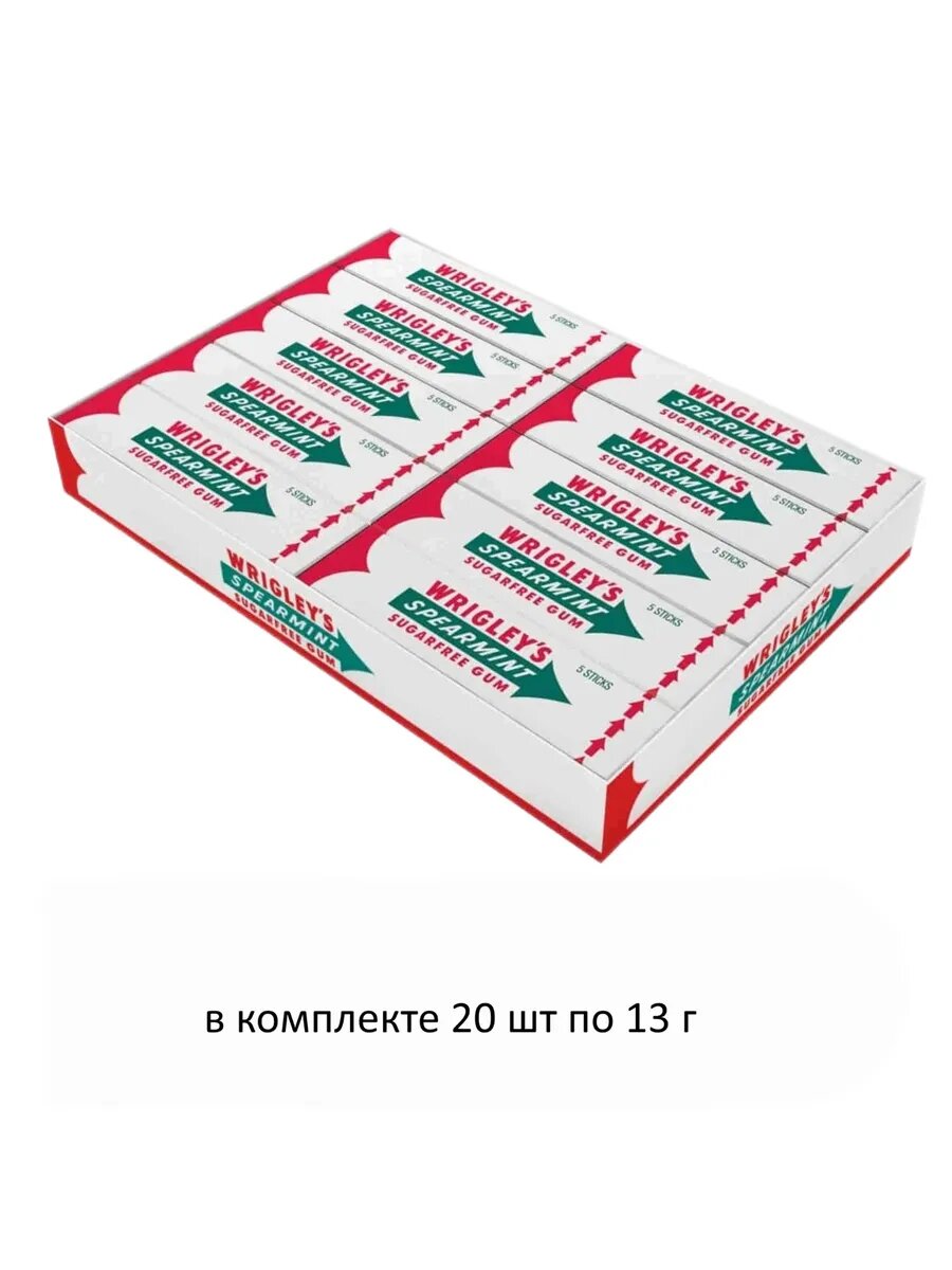 WRIGLEY'S Жевательная резинка с ароматом мяты, 20 шт по 13 г