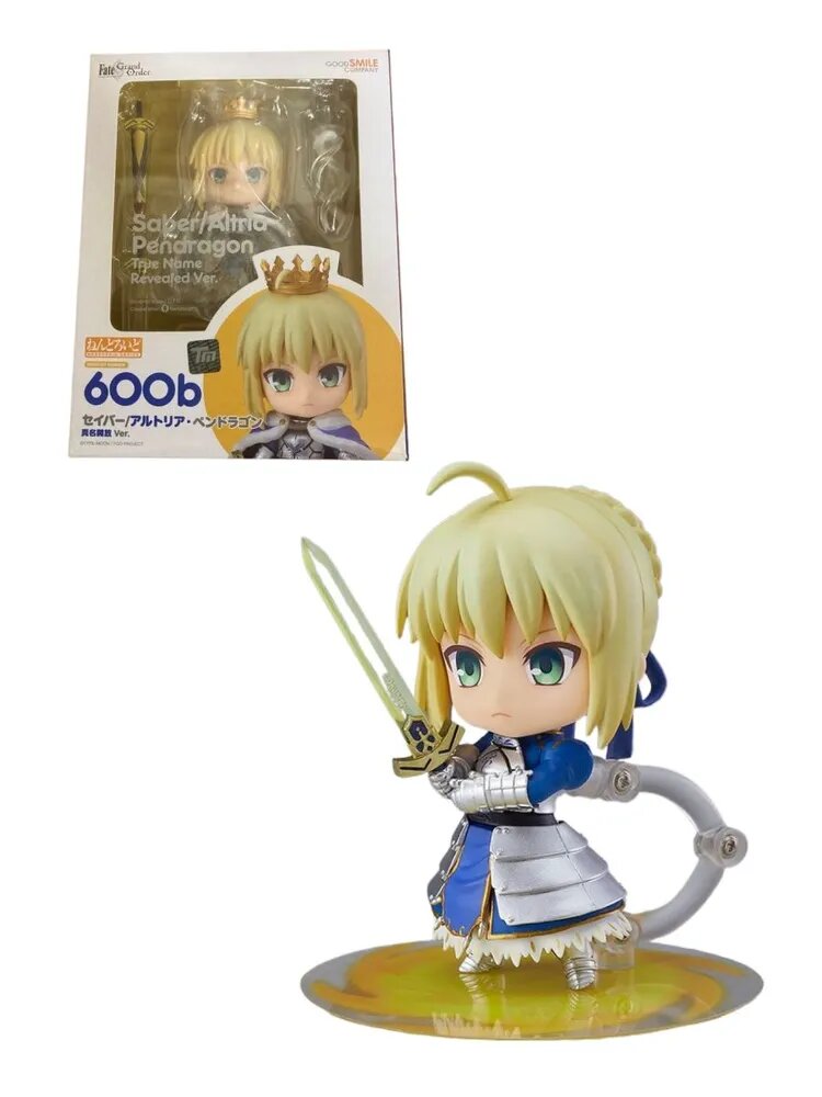 Фигурка GSC Fate/Grand Order Nendoroid Series Action Figures No.600b Altria Pendragon (Saber) (True Name Revealed Ver.) (Reissue) - 3.94 Inches