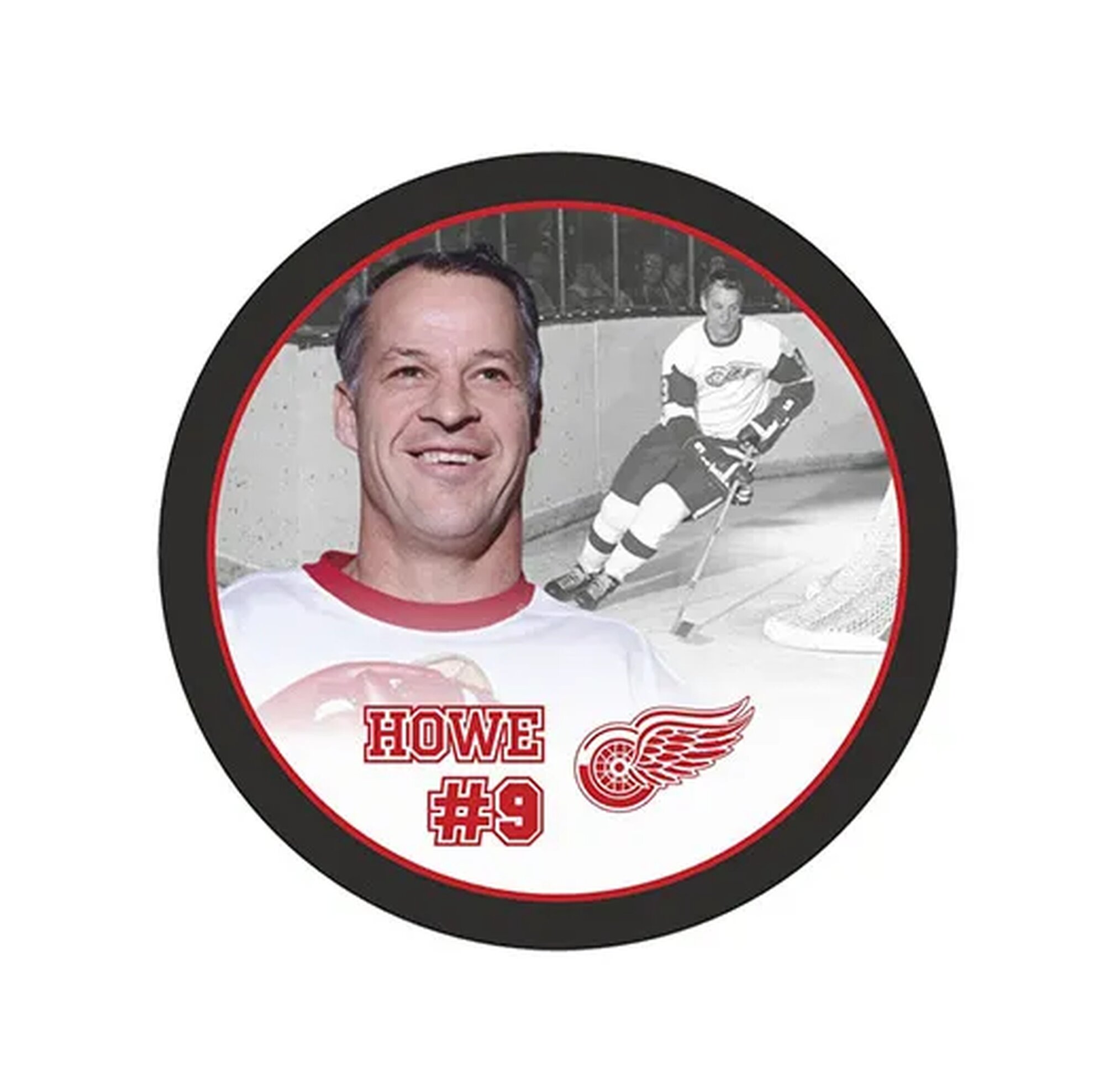 Шайба Rubena Игрок HOWE NHL Detroit Red Wings №9 1-ст, черный