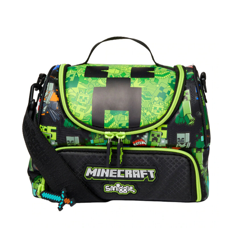 Smiggle Ланч-бокс Minecraft, зеленый, 25x10x15.5 см