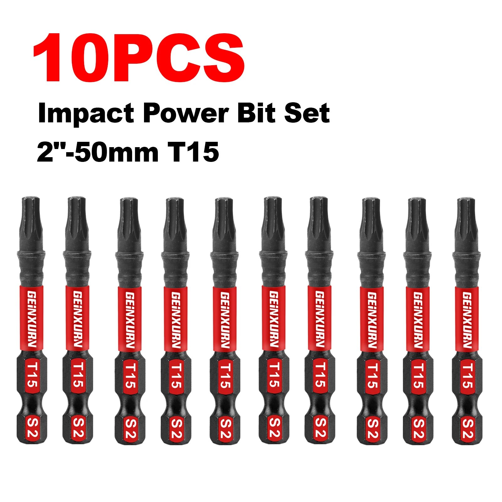 Geinxurn набор магнитных бит Torx T15 из стали S2 2 дюйма 10PCS