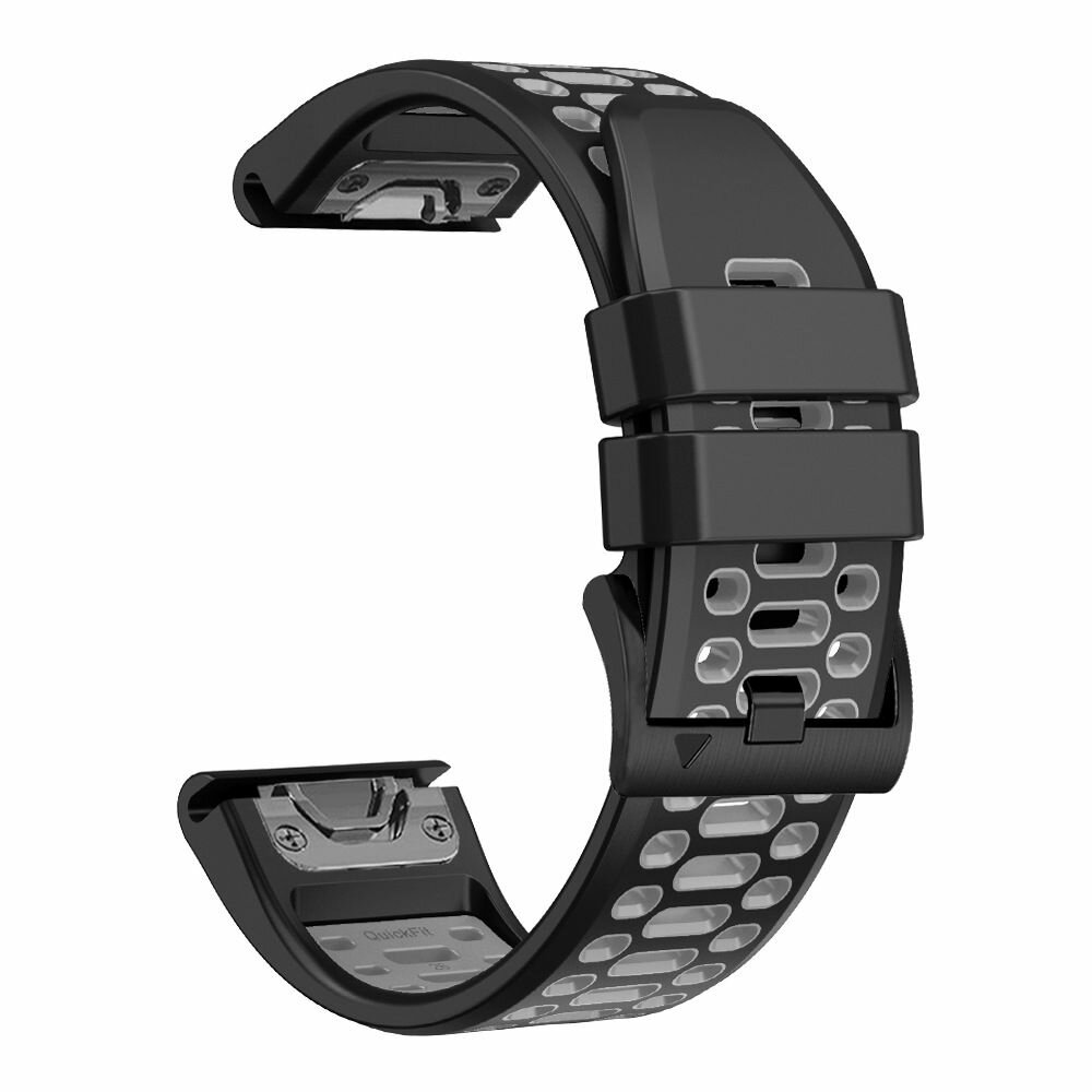 Двухцветный силиконовый ремешок для спортивных часов, подходит для Garmin Fenix 8/7X/6X/6, Garmin Quatix/tactix /Forerunner и других моделей спортивных смарт-часов, размер интерфейса 22 мм/26 мм