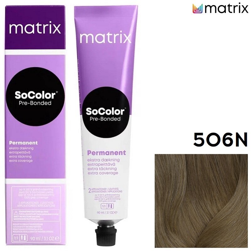Matrix SoColor 506N - Тёмный блондин 100% покрытие седины - 506.0, 90 мл