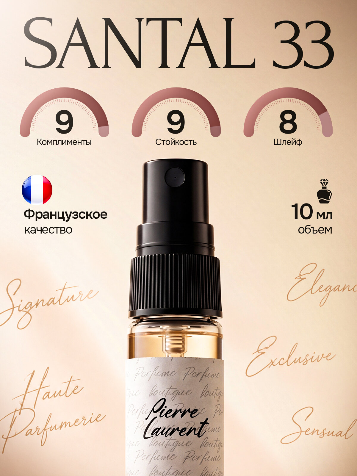 Духи мужские стойкие Santal 33 Сантал 33 10 мл