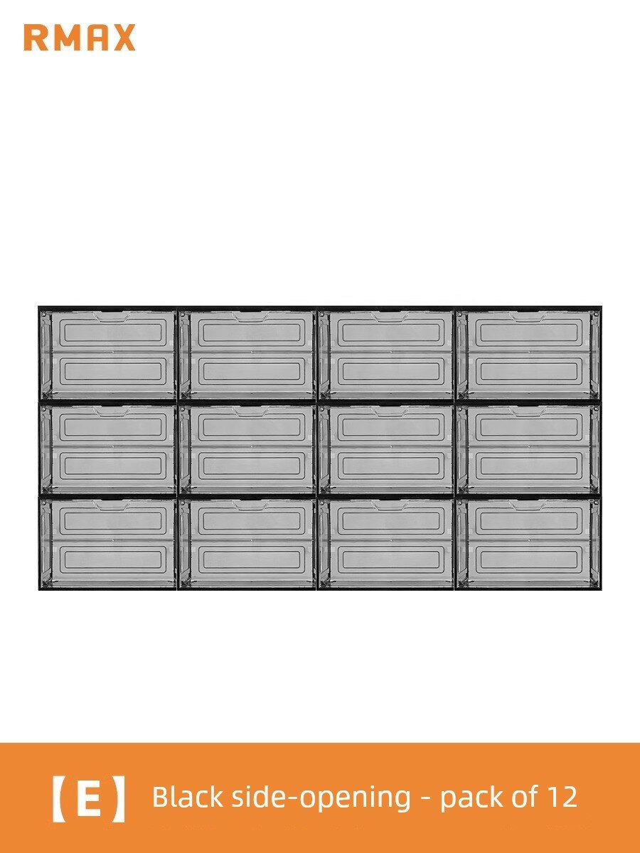 Черная акриловая боковая коробка для обуви, 33x27x21 см, 12 шт, пылезащитная, для демонстрации кроссовок